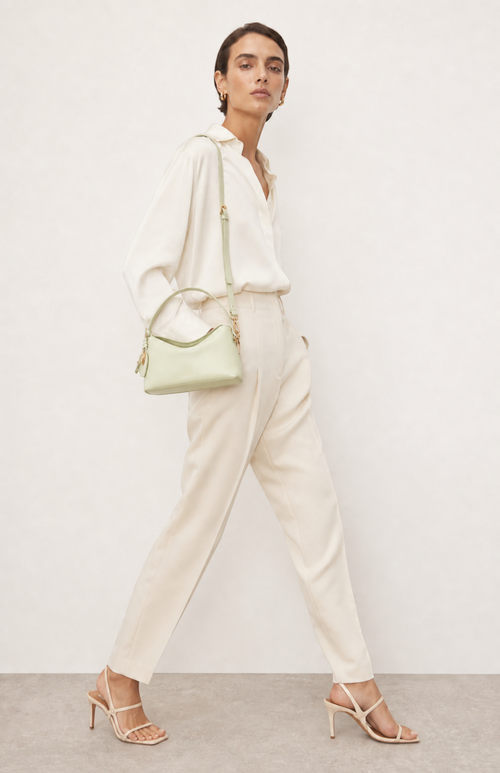 MI BOLSA LONDON Camilla Genuine Sheep Leather Top Handle Bag